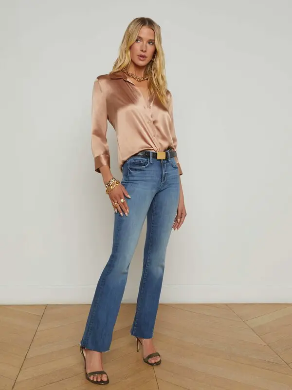 L'Agence Dani Silk Blouse - Pecan