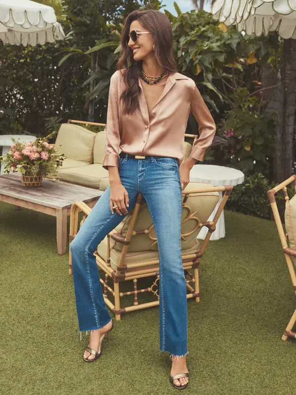 L'Agence Dani Silk Blouse - Pecan