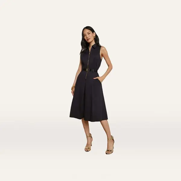 L'Agence Kylo Poplin Shirt Dress - Black