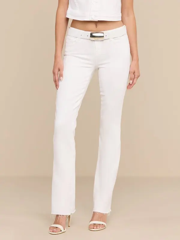 L'Agence Sneeki Low-rise Straight-leg Jean - Blanc