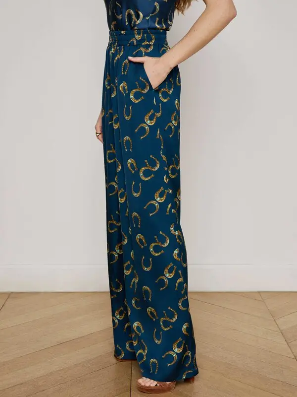 L'Agence Lillian Satin Wide-leg Pants