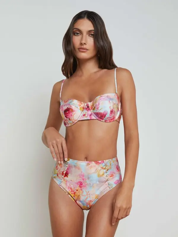 L'Agence Vanessa High-waisted Bikini Bottom
