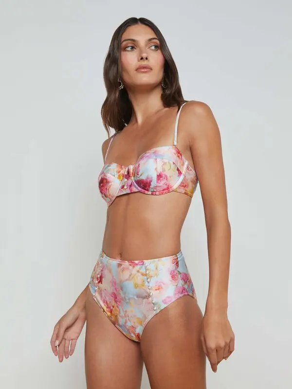 L'Agence Vanessa High-waisted Bikini Bottom