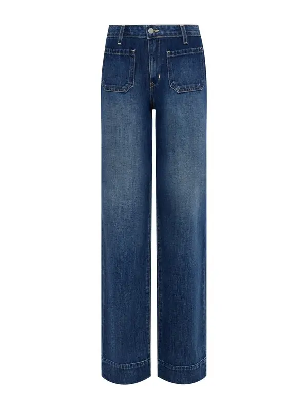 L'Agence Nolan Patch Pocket Wide Leg Jeans