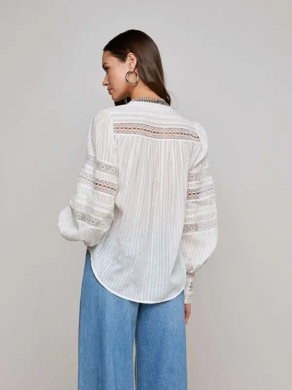 L'Agence Kiera Blouse Top - Ivory