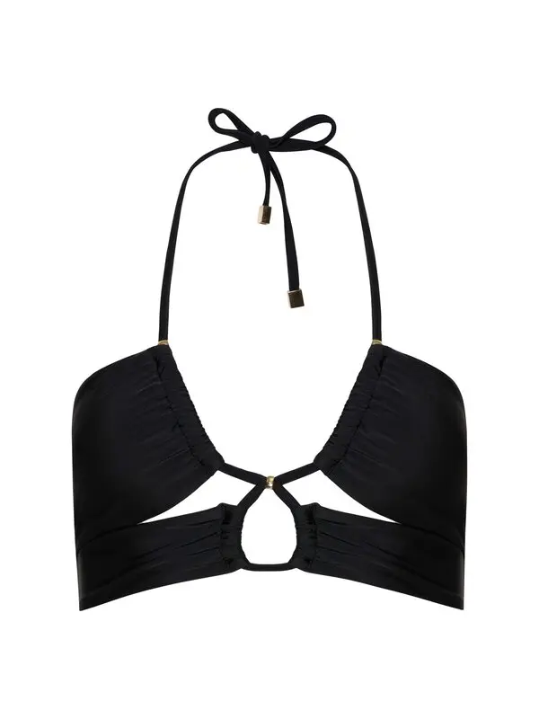 L'Agence Sirena Halter Bikini Top - Black