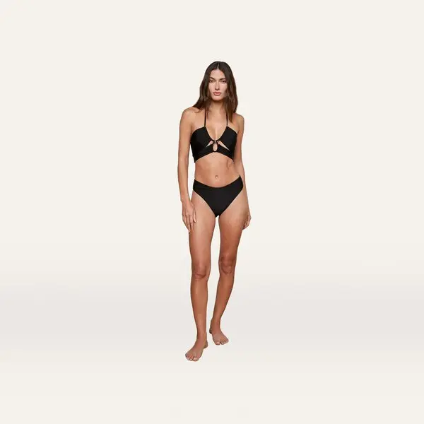 L'AGENCE Sirena Halter Bikini Top - Black