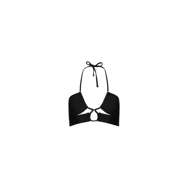 L'AGENCE Sirena Halter Bikini Top - Black