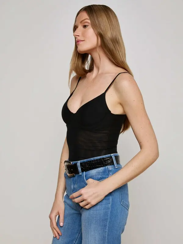 L'Agence Elowen Mesh Bodysuit - Black