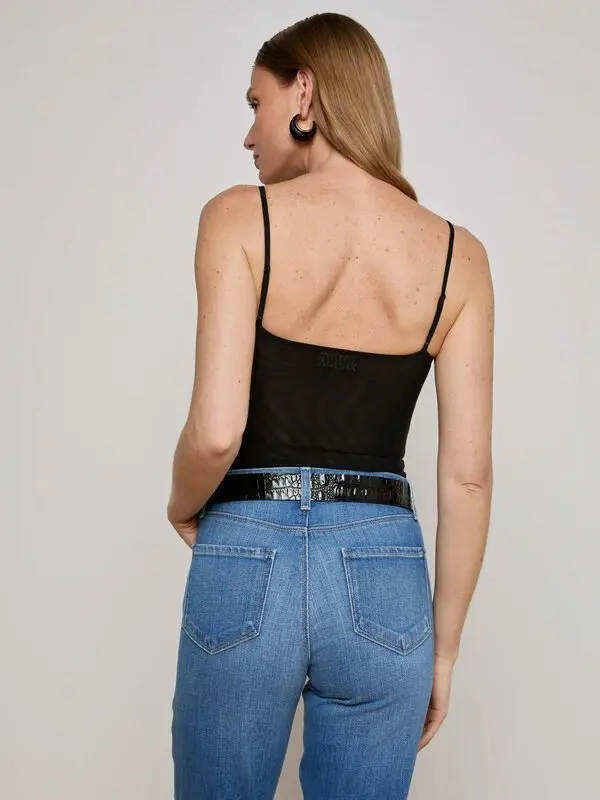 L'Agence Elowen Mesh Bodysuit - Black