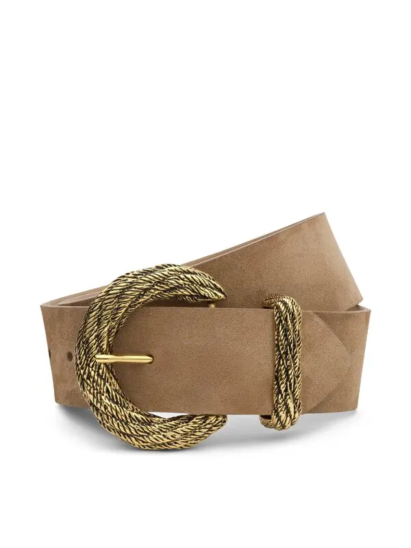 L'Agence Adelle Suede Belt - Cappuccino