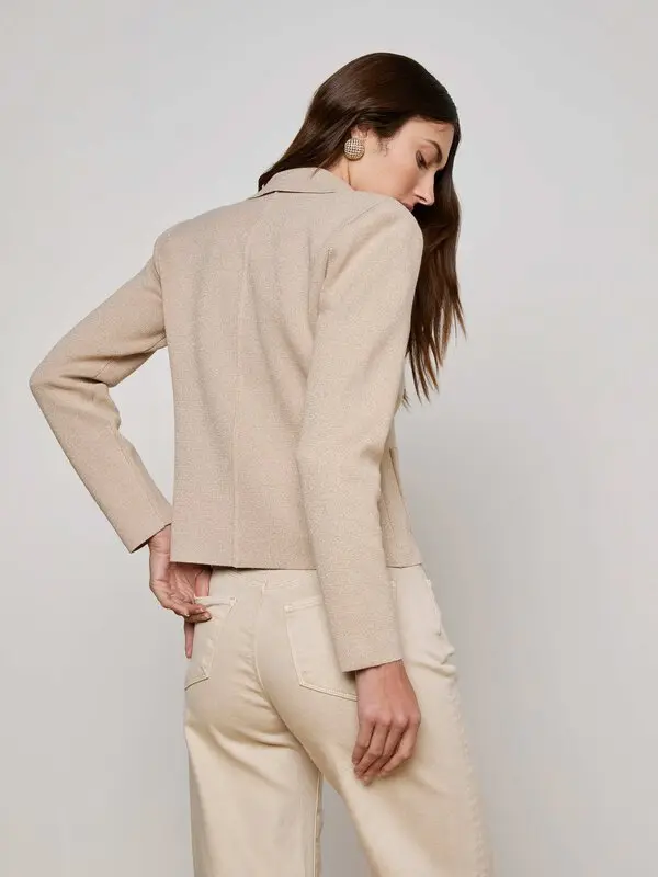 L'Agence Sofia Knit Double-breasted Blazer