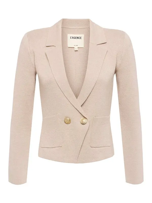 L'Agence Sofia Knit Double-breasted Blazer