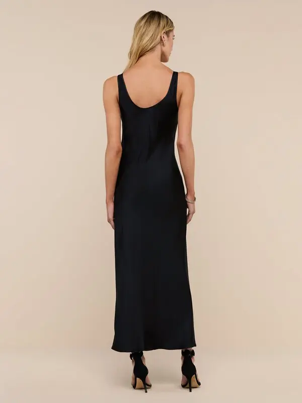 L'Agence Akiya Satin Maxi Dress - Black