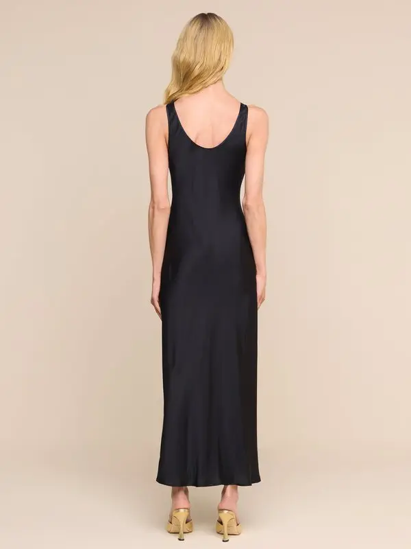 L'Agence Akiya Satin Maxi Dress - Black
