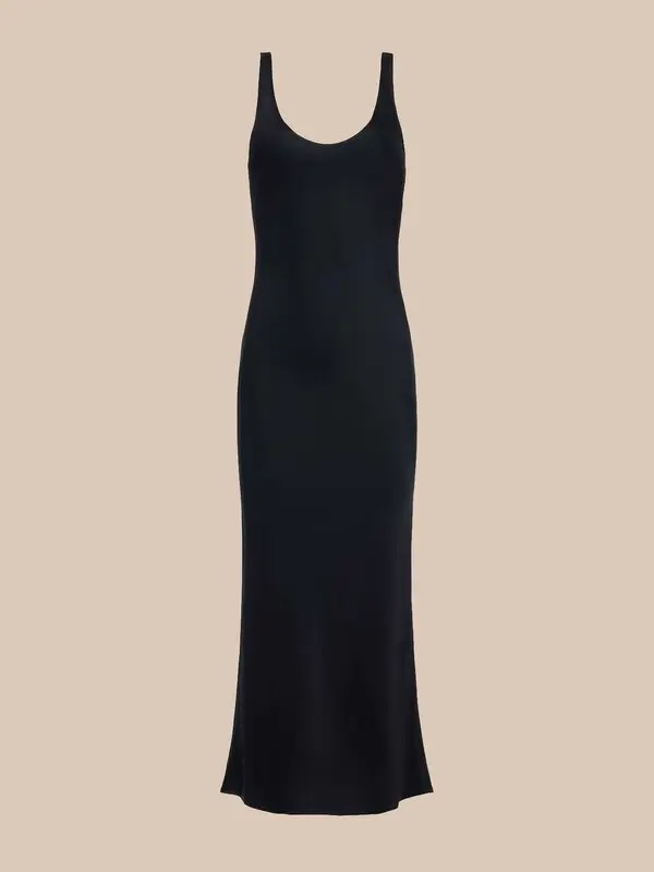 L'Agence Akiya Satin Maxi Dress - Black