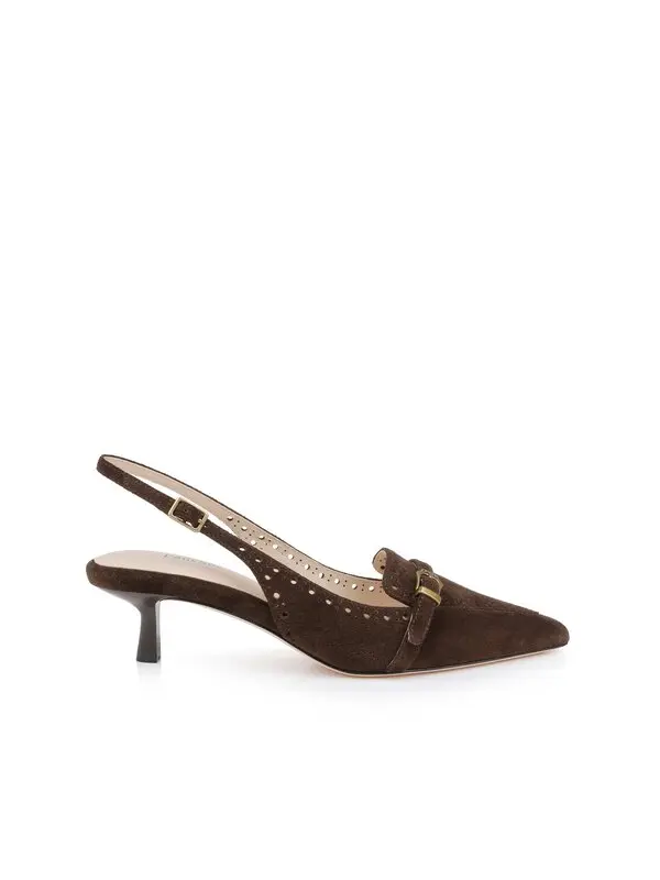 L'Agence Lourdes Suede Slingback Pump