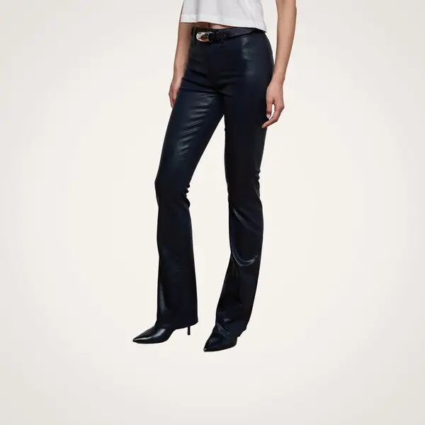 L'AGENCE Selma Coated Bootcut Jean - Deep Midnight Coated