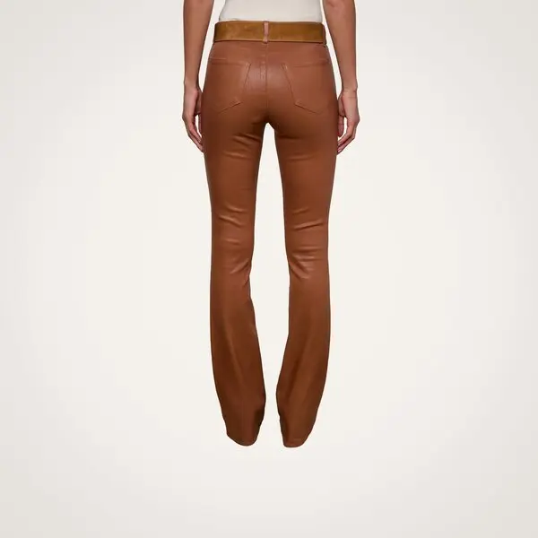 L'Agence Selma Coated Bootcut Jean - Cognac Coated