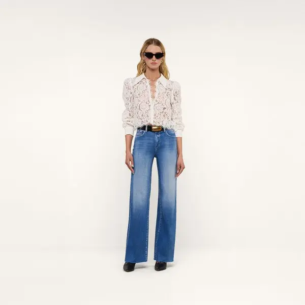 L'Agence Anita Lace Blouse Top - Ivory