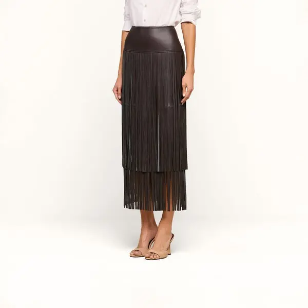 L'Agence Karolina Fringe Skirt - Coffee Bean