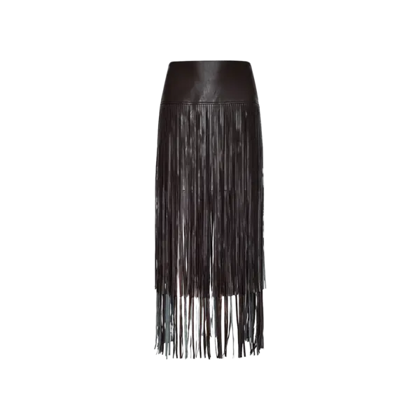 L'Agence Karolina Fringe Skirt - Coffee Bean