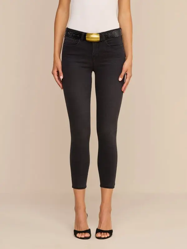 L'Agence Margot Cropped Skinny Jean - Dark Graphite