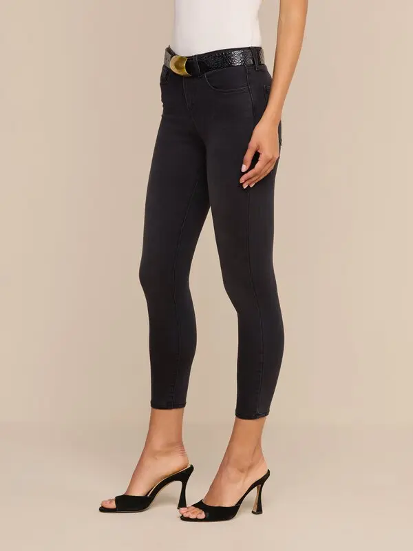 L'Agence Margot Cropped Skinny Jean - Dark Graphite