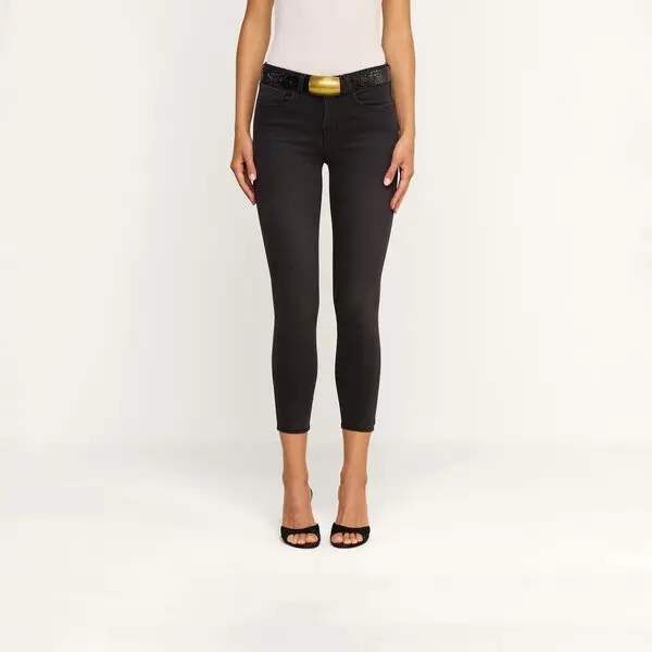 L'Agence Margot Cropped Skinny Jean - Dark Graphite