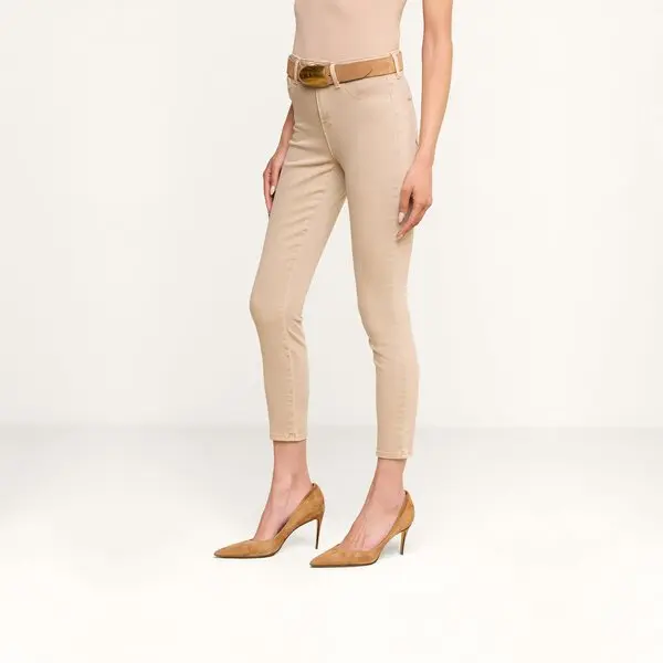 L'AGENCE Margot Cropped Skinny Jean - Biscuit