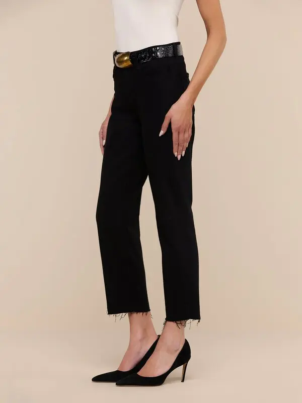 L'Agence Sada Slim-leg Cropped Jeans - Black