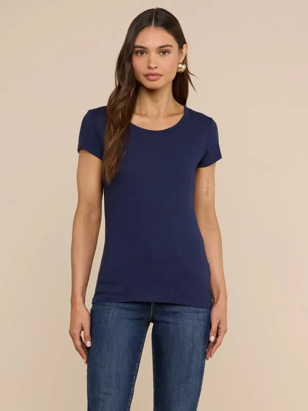 L'Agence Cory Cotton Scoopneck T-shirt
