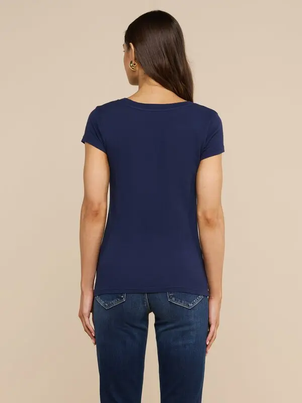 L'Agence Cory Cotton Scoopneck T-shirt