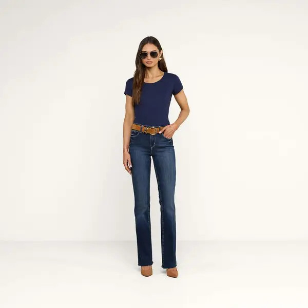 L'Agence Cory Cotton Scoopneck T-shirt - Navy