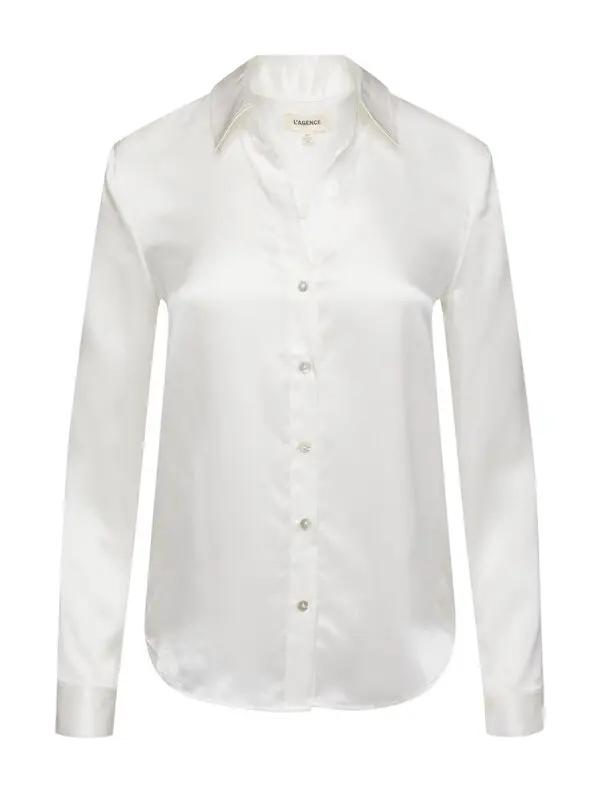 L'Agence Tyler Silk Blouse Top - Ivory