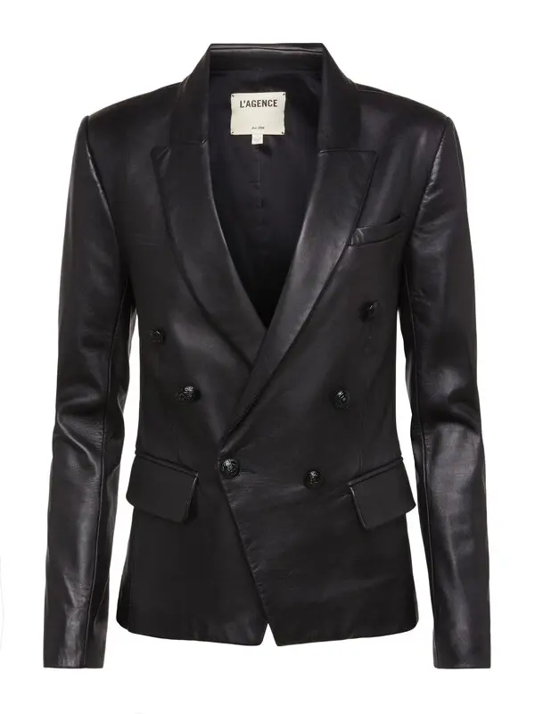 L'Agence Kenzie Leather Blazer