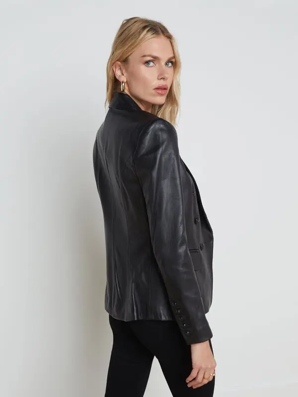 L'Agence Kenzie Leather Blazer