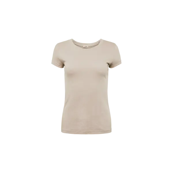 L'Agence Cory Cotton Scoopneck T-shirt - Biscuit