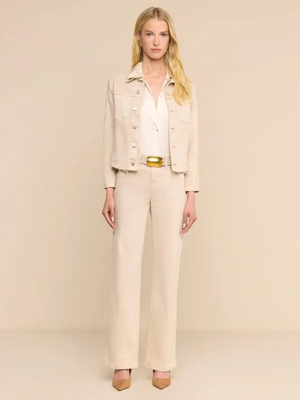 L'Agence Janelle Denim Jacket - Biscuit
