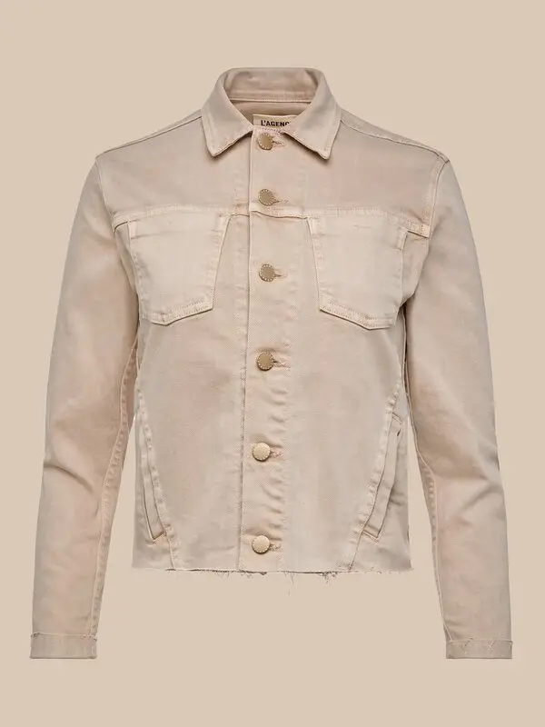 L'Agence Janelle Denim Jacket - Biscuit
