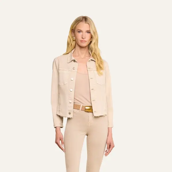 L'Agence Janelle Denim Jacket - Biscuit