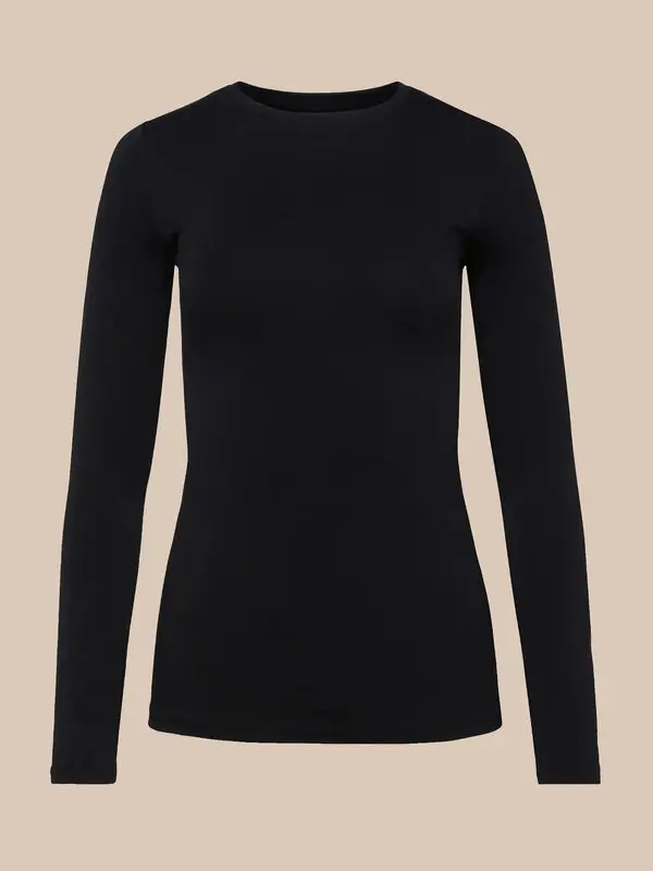 L'Agence Tess Long Sleeve T-shirt - Black