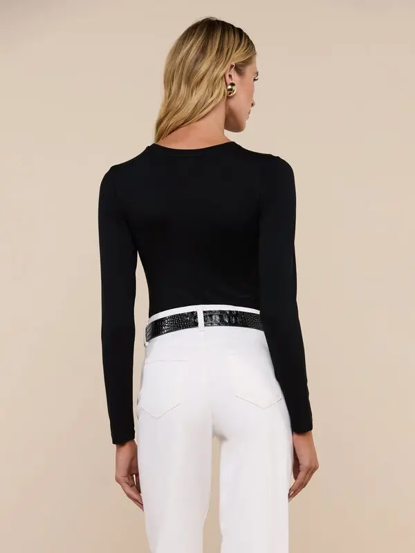 L'Agence Tess Long Sleeve T-shirt - Black