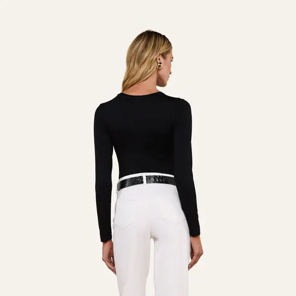L'Agence Tess Long Sleeve T-shirt - Black