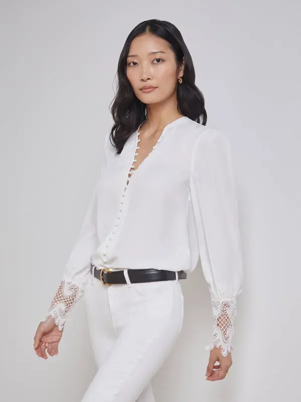L'Agence Ava Blouse Top - Ivory
