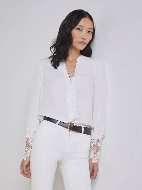 L'Agence Ava Blouse Top - Ivory
