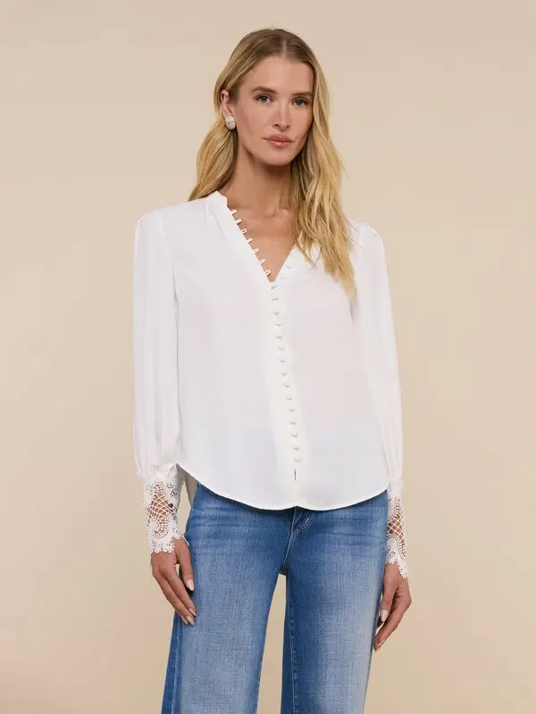 L'Agence Ava Blouse Top - Ivory