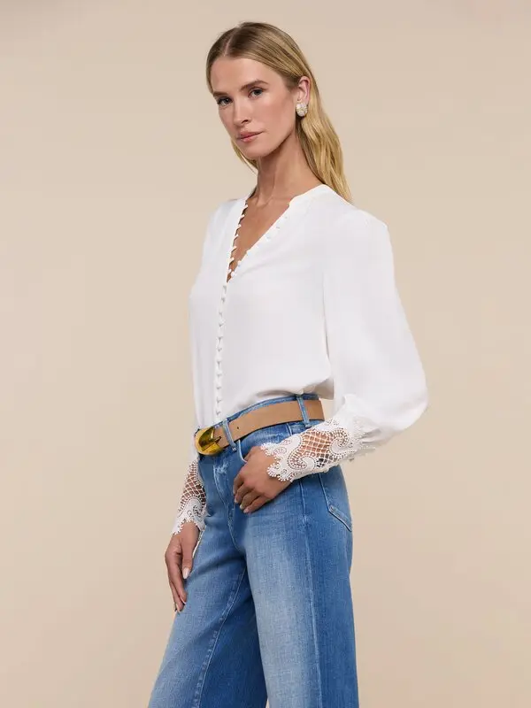L'Agence Ava Blouse Top - Ivory