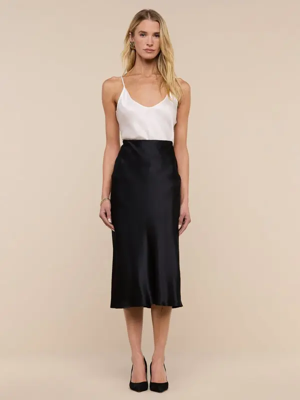 L'Agence Perin Silk Midi Skirt