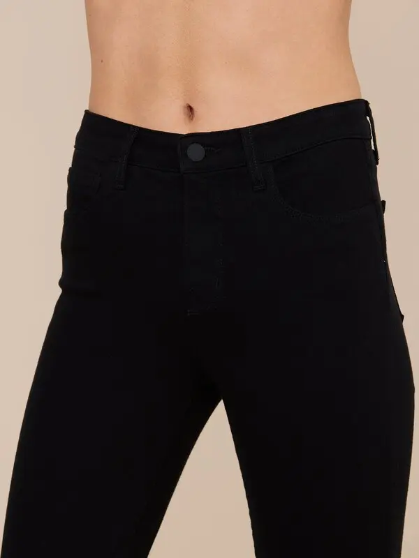 L'Agence Kendra Cropped Flare Jean - Black